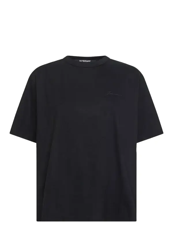 Jacquemus Logo-embroidered T-shirt - Black