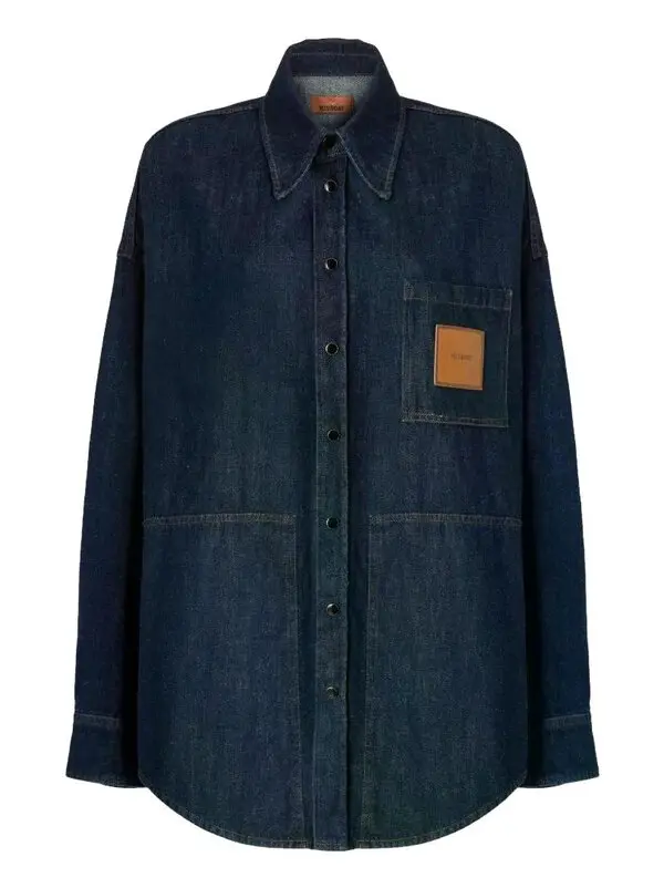 Missoni Logo-patch Chest-pocket Shirt - Blue