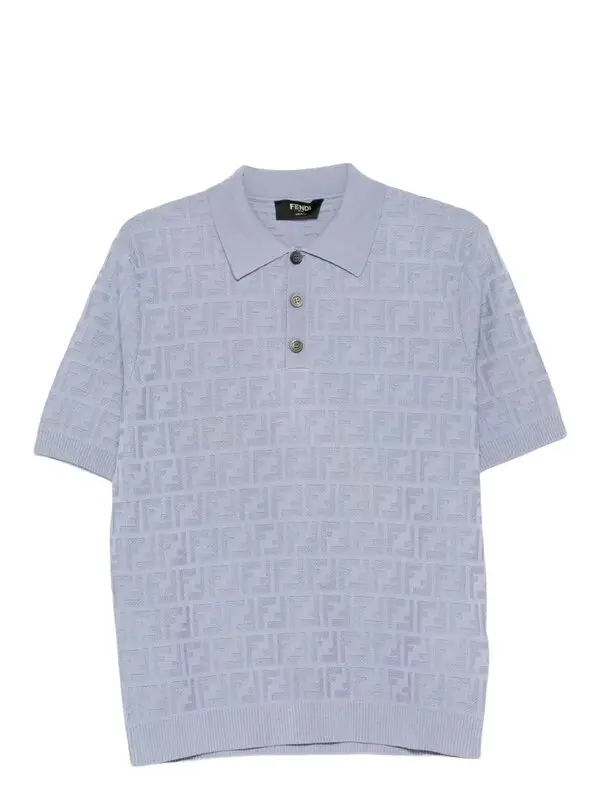 Fendi Logo-pattern Polo Shirt - Blue