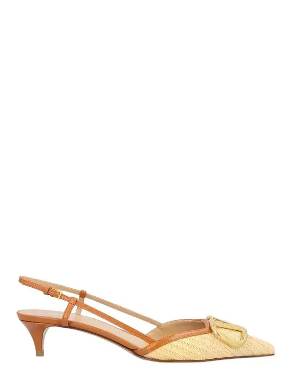 Valentino Garavani V-logo Slingback Pumps - Neutrals