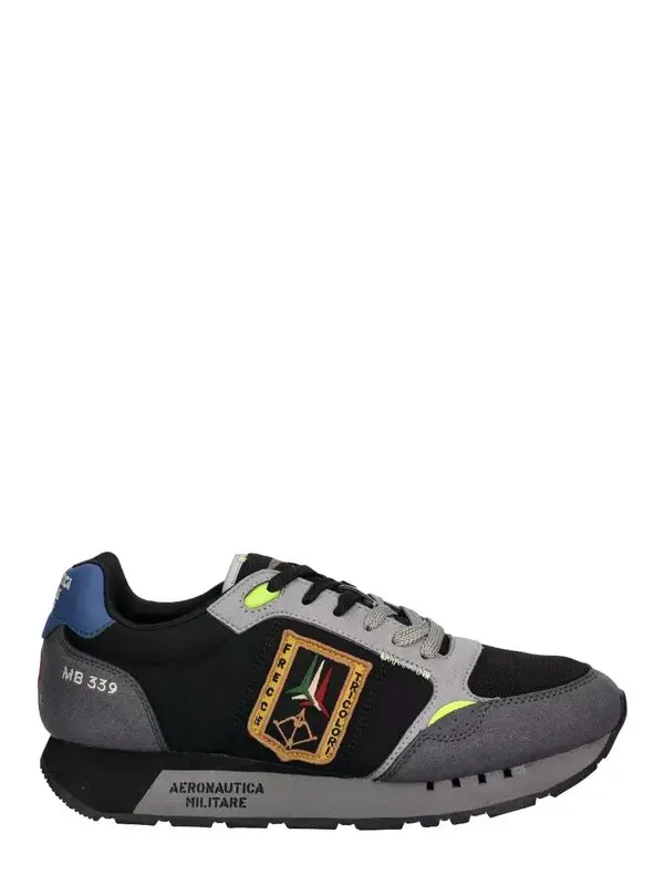 AERONAUTICA MILITARE Frecce Tricolori Embroidered Sneakers - Black