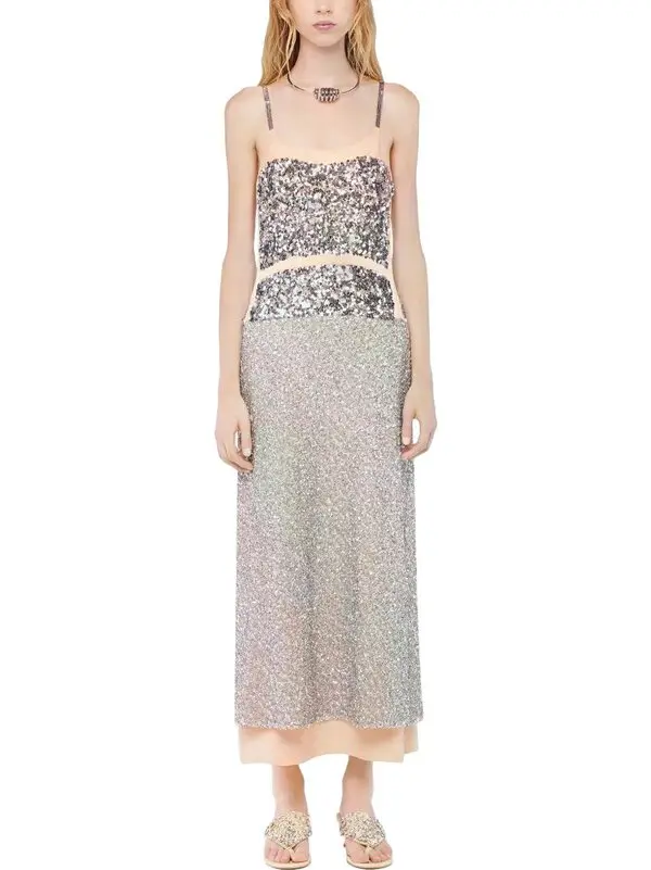Rabanne Sequin-embellished Strap Dress - Neutrals
