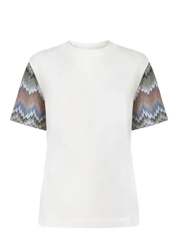 Missoni Zigzag-sleeve Crew-neck T-shirt - White