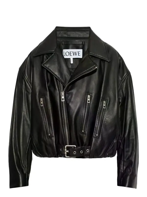Loewe Zip-detail Belted Jacket - Black