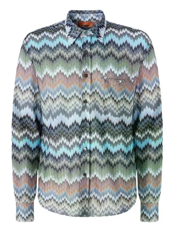 Missoni Chevron Buttoned Shirt - Blue
