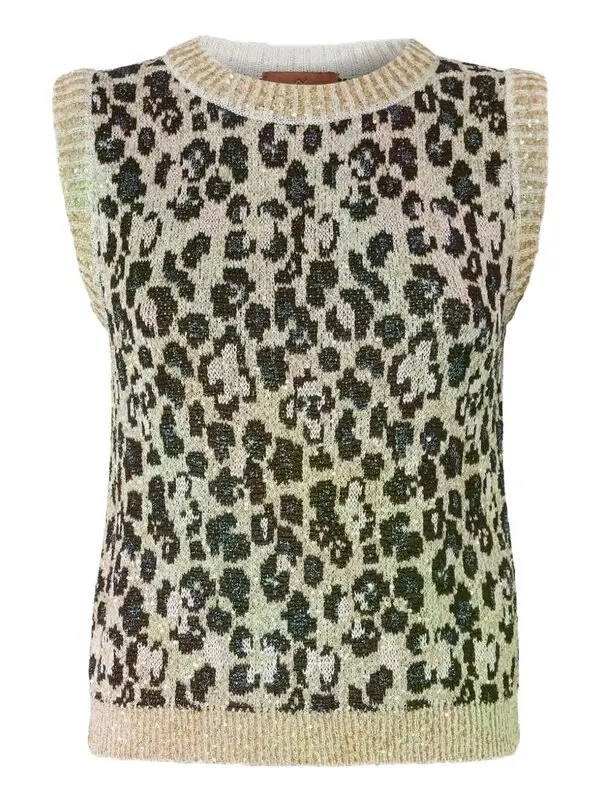 Missoni Animal Print Sleeveless Vest - Neutrals