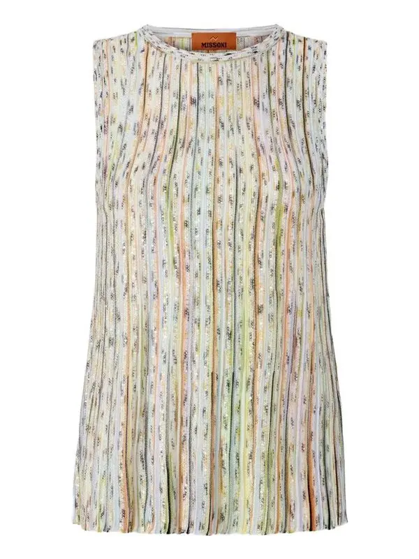 Missoni Sequin-embellished Round-neck Top - Neutrals