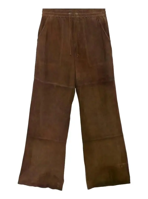 P.a.r.o.s.h Drawstring Suede Trousers - Brown