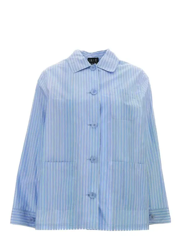 IRIE' Striped Shirt Jacket - Blue