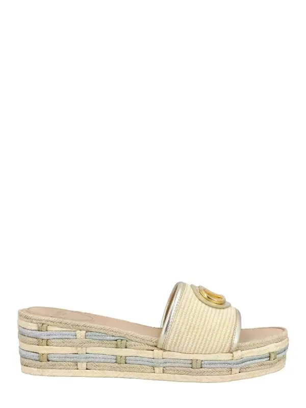Valentino Garavani Logo-plaque Platform Espadrilles - Neutrals