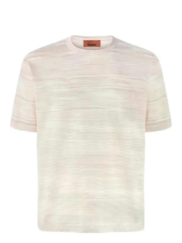 Missoni Flamed Mercerized Crew-neck Cotton T-shirt - Neutrals