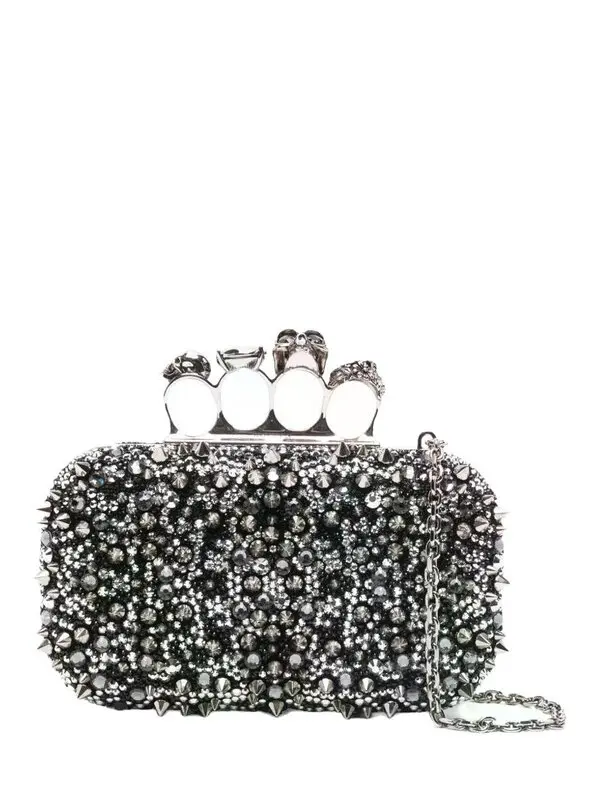 Alexander McQueen Skull Studded Clutch - Silver
