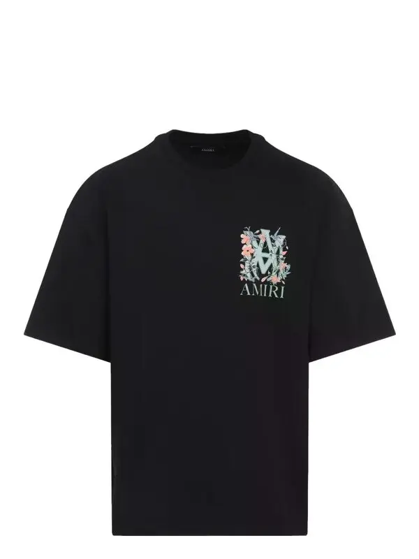 Amiri Floral Logo-print T-shirt - Black