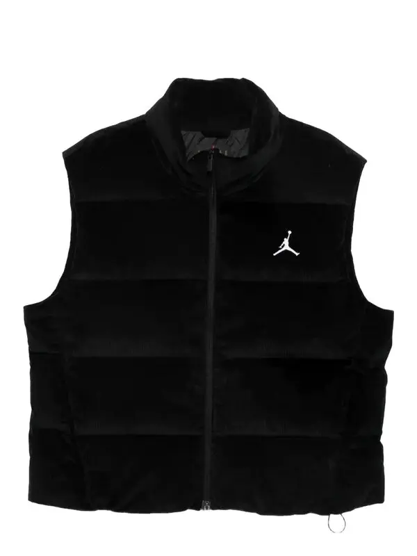 Nike Logo-embroidery Corduroy Gilet - Black