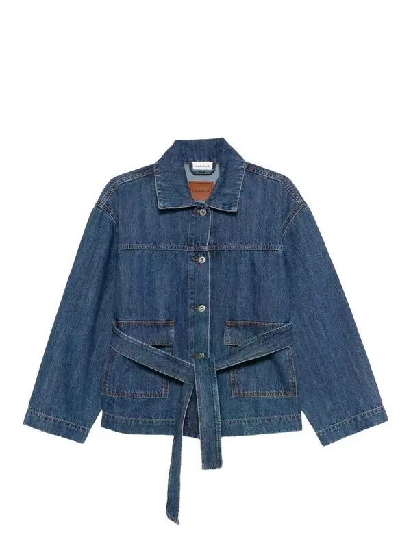 P.a.r.o.s.h Belted Denim Jacket - Blue