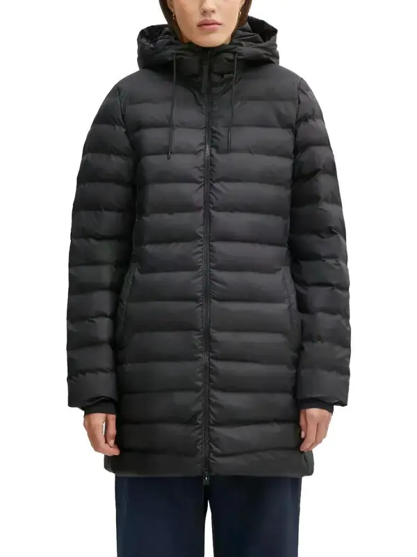 Rains Lohja Curve W3t3 Hooded Puffer Coat - Black