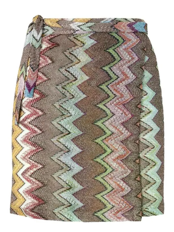 Missoni Zigzag-pattern Beach Skirt - Brown