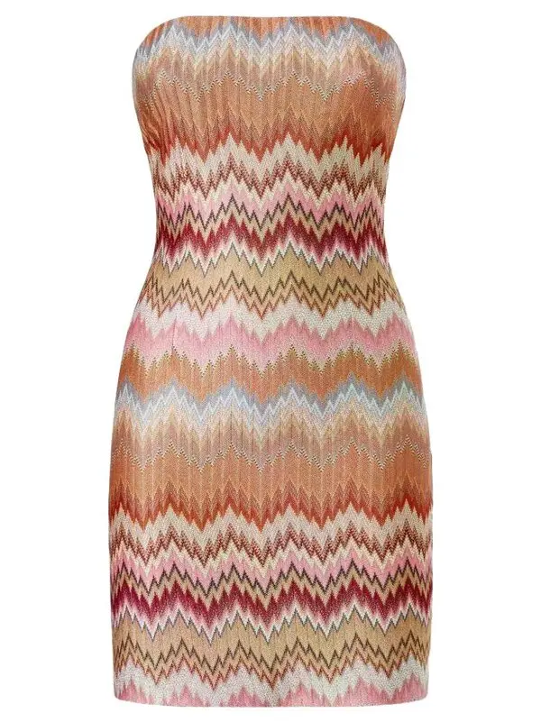 Missoni Chevron Strapless Mini Dress - Pink
