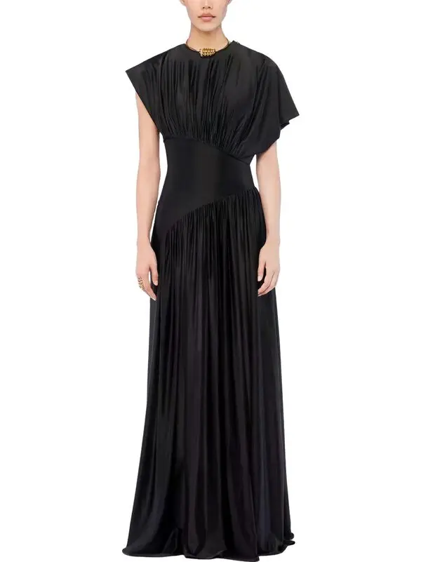 Rabanne Ruched Satin Dress - Black