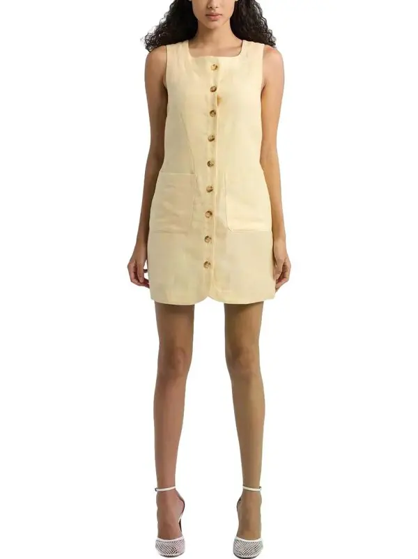 Posse Button Sleeveless Mini Dress - Neutrals
