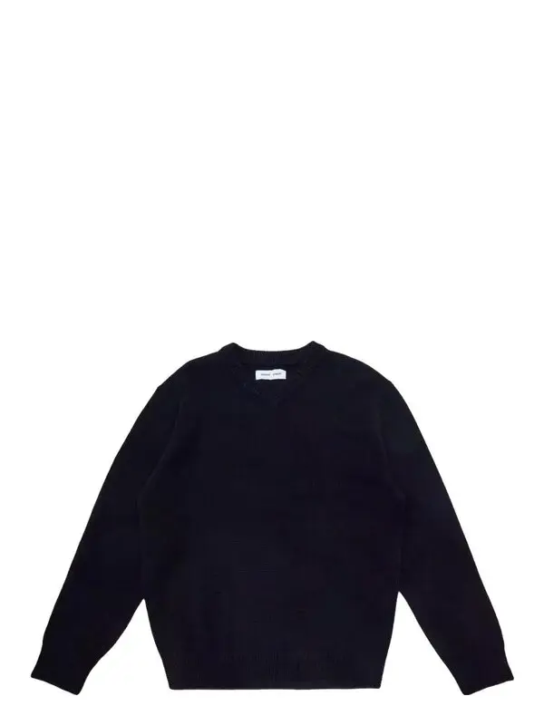 SAMSOE SAMSOE V-neck Ribbed Sweater - Blue