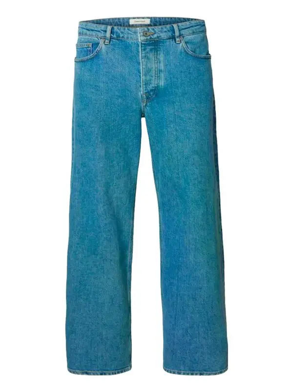 SELECTED Cotton Loose Trousers - Blue