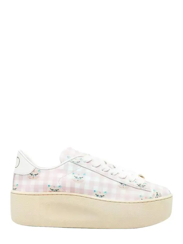 Valentino Garavani Gingham Platform Sneakers - Pink