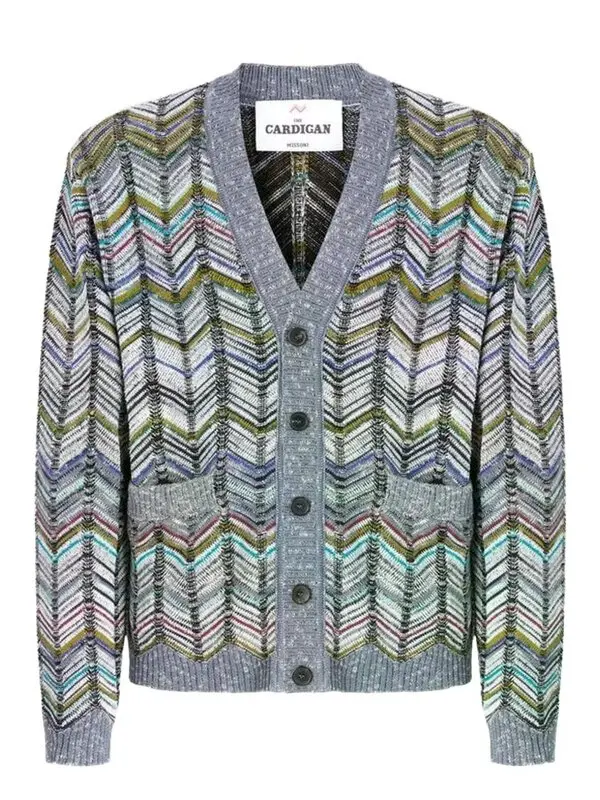 Missoni Chevron-pattern Cardigan - Grey