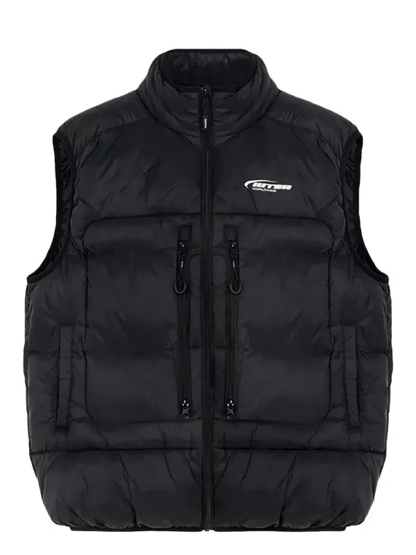 IUTER Printed Padded Gilet - Black