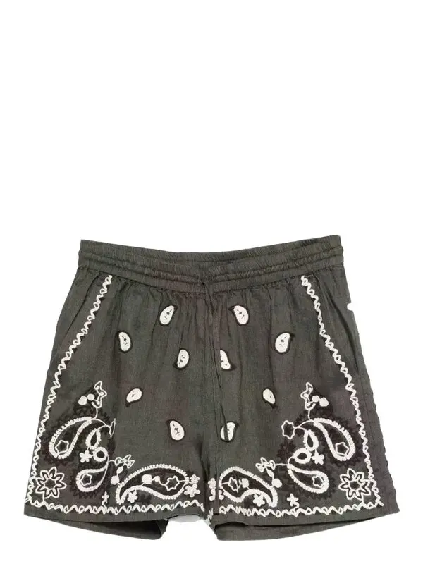 P.a.r.o.s.h Elastic-waist Embroidered Shorts - Grey