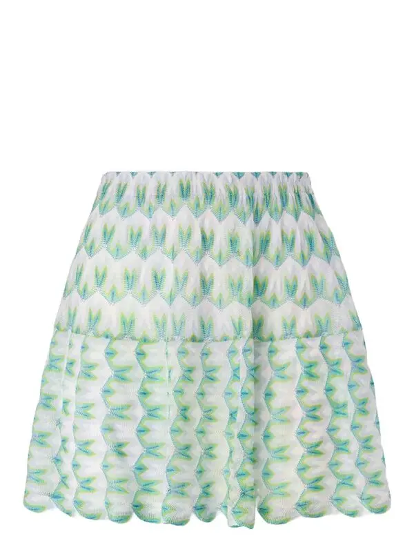 Missoni Geometric-pattern Pleated Mini Skirt - White