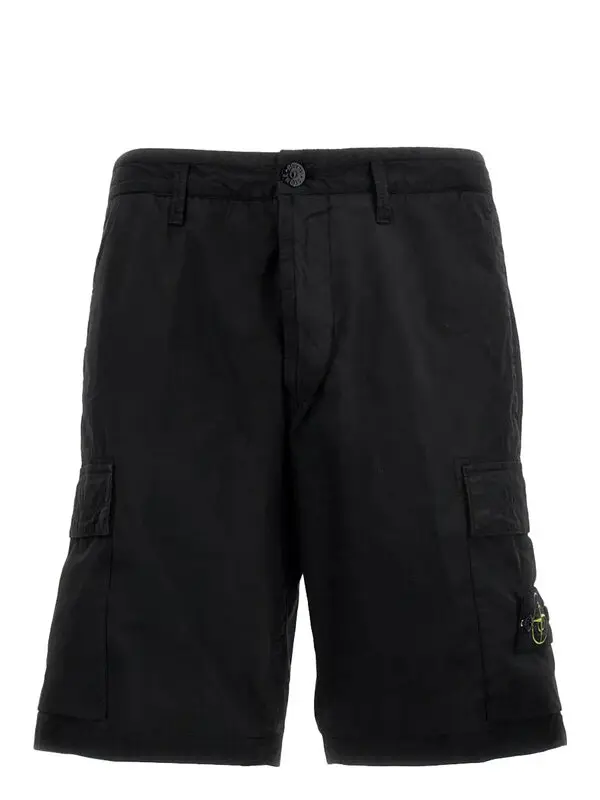 Stone Island Paracadute Cargo Shorts - Black
