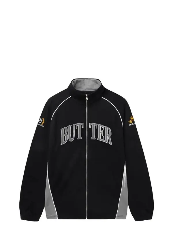 BUTTER GOODS Crown Appliqué Zip-up Sweatshirt - Black