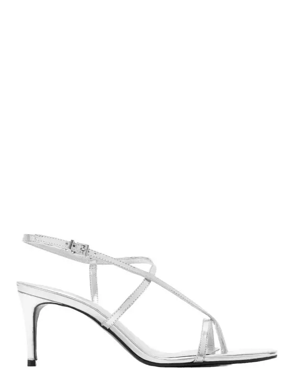 Schutz Azure Crossover-strap Heeled Sandals - Silver