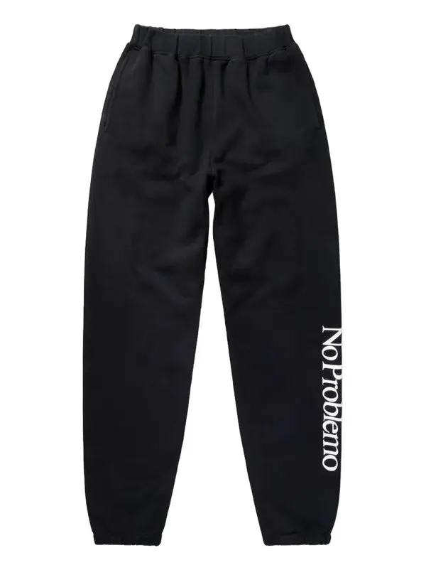 NO PROBLEMO Side Logo Track Pants - Black