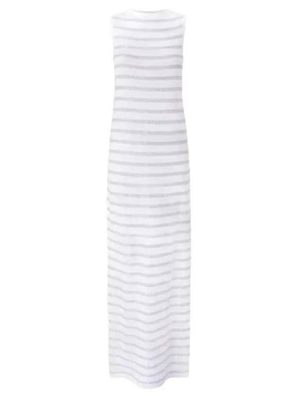 Missoni Striped Sleeveless Maxi Dress - White