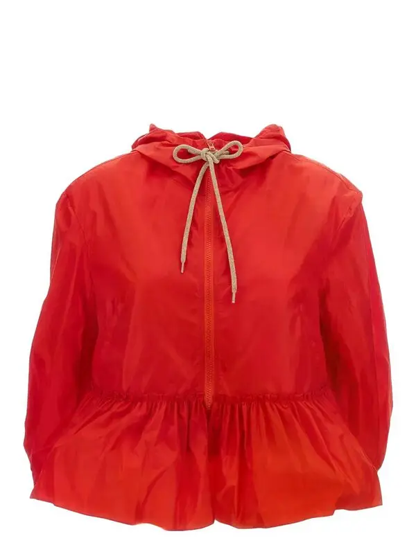 Simone Rocha Taffeta Hooded Jacket - Red