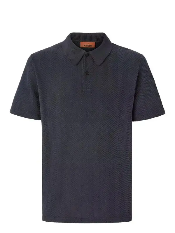 Missoni Herringbone Polo Shirt - Blue