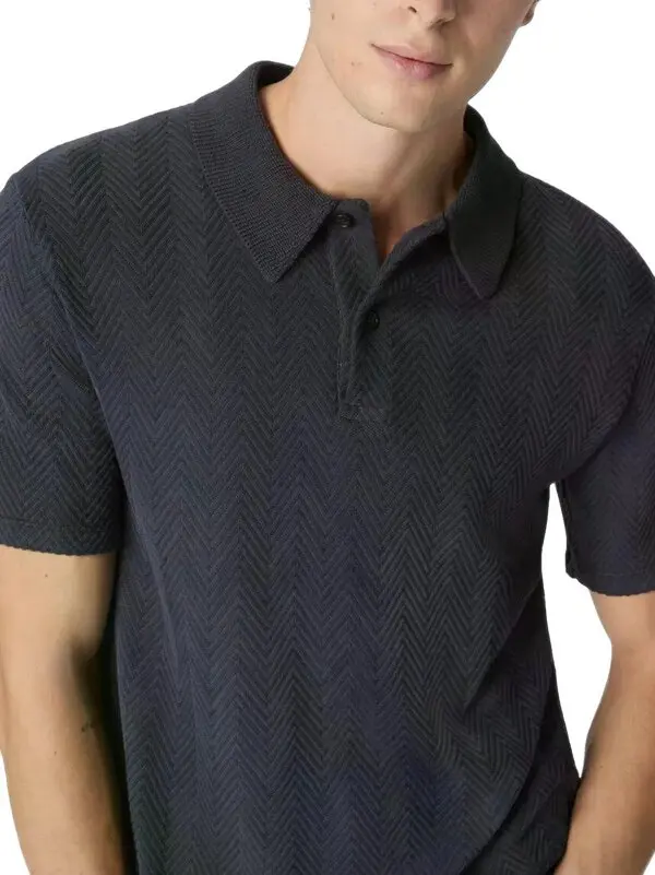 Missoni Cotton Polo Shirt With Zigzag Motif - Blue