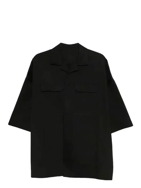 Rick Owens Camp-collar Flap-pocket Shirt - Black
