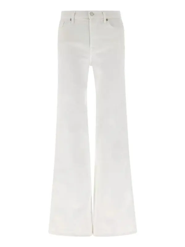 7 For All Mankind Buttoned Flared Leg Jeans - White