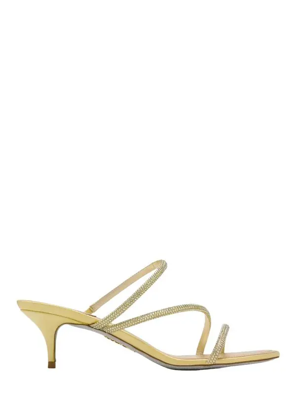 Rene Caovilla Cleo Embellished-strap Kitten-heel Sandals - Gold