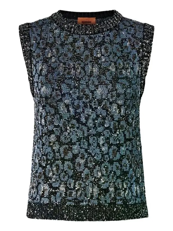 Missoni Animal-jacquard Sleeveless Top - Blue