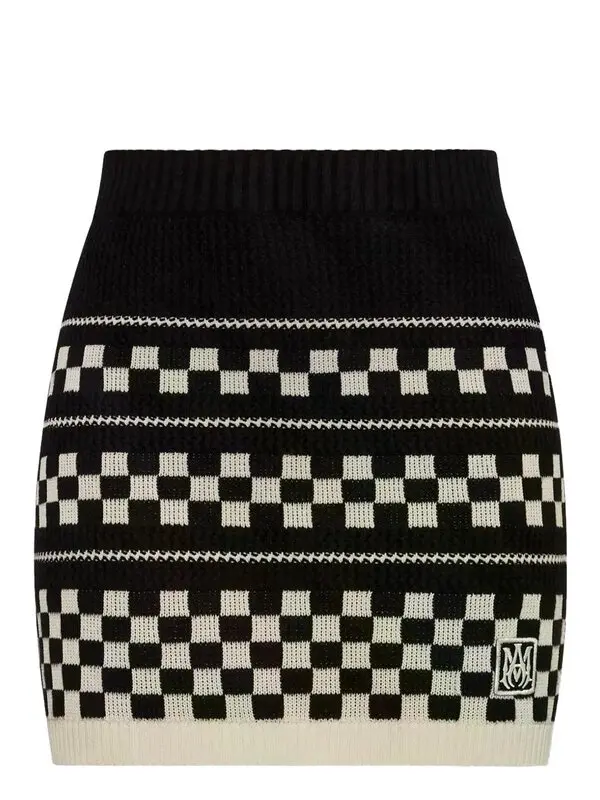 Amiri Check-pattern Mini Skirt - Black