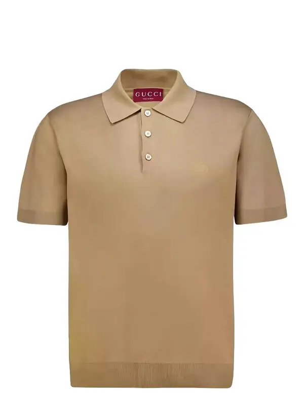 Gucci Logo-embroidered Polo Shirt - Neutrals
