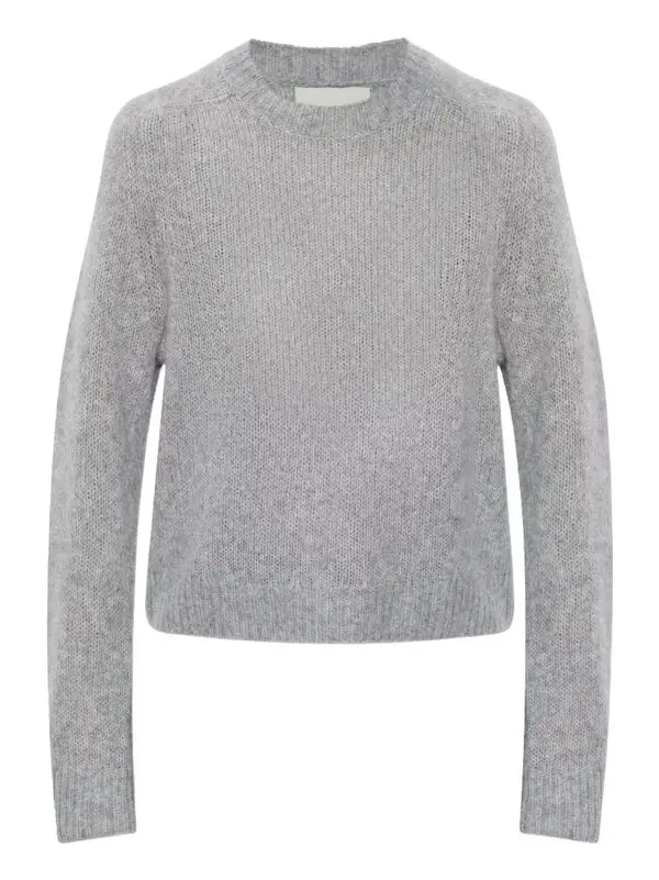 LISA YANG Crew Neck Fine Knit Sweater - Grey