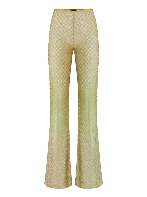 Missoni Pattern Knitted Beach Pants - Gold