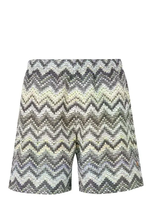 Missoni Zigzag Pattern Swim Shorts - Grey