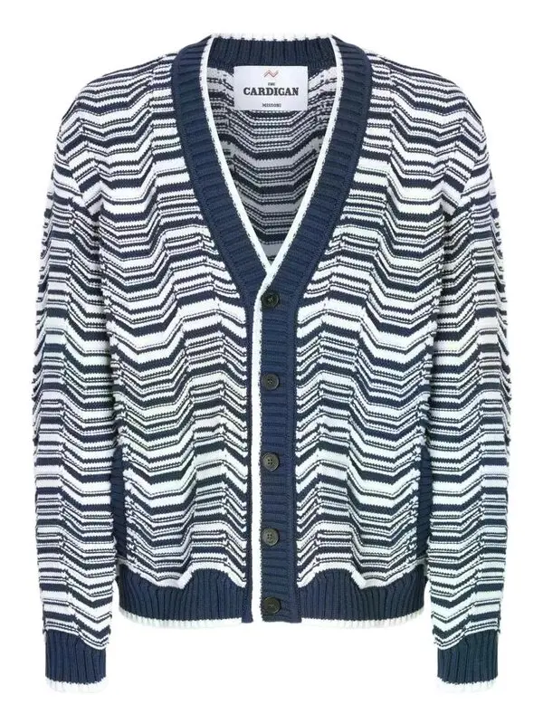 Missoni V-neck Striped Cardigan - Blue