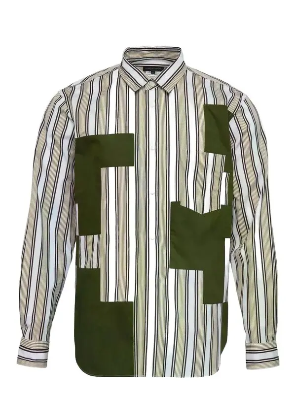 Comme Des Garçons Striped-pattern Shirt - White